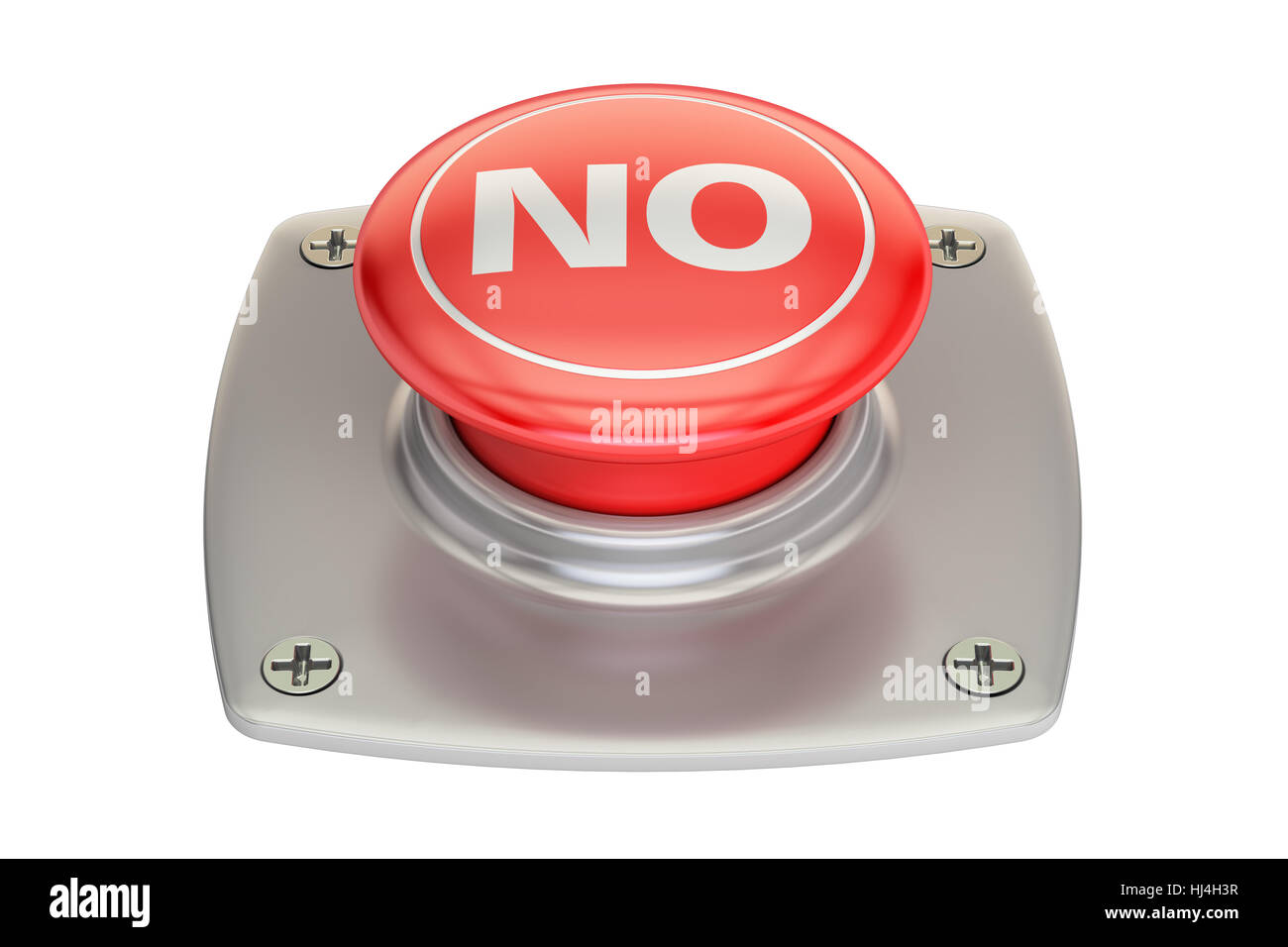No red button, 3D rendering isolated on white background Stock Photo ...