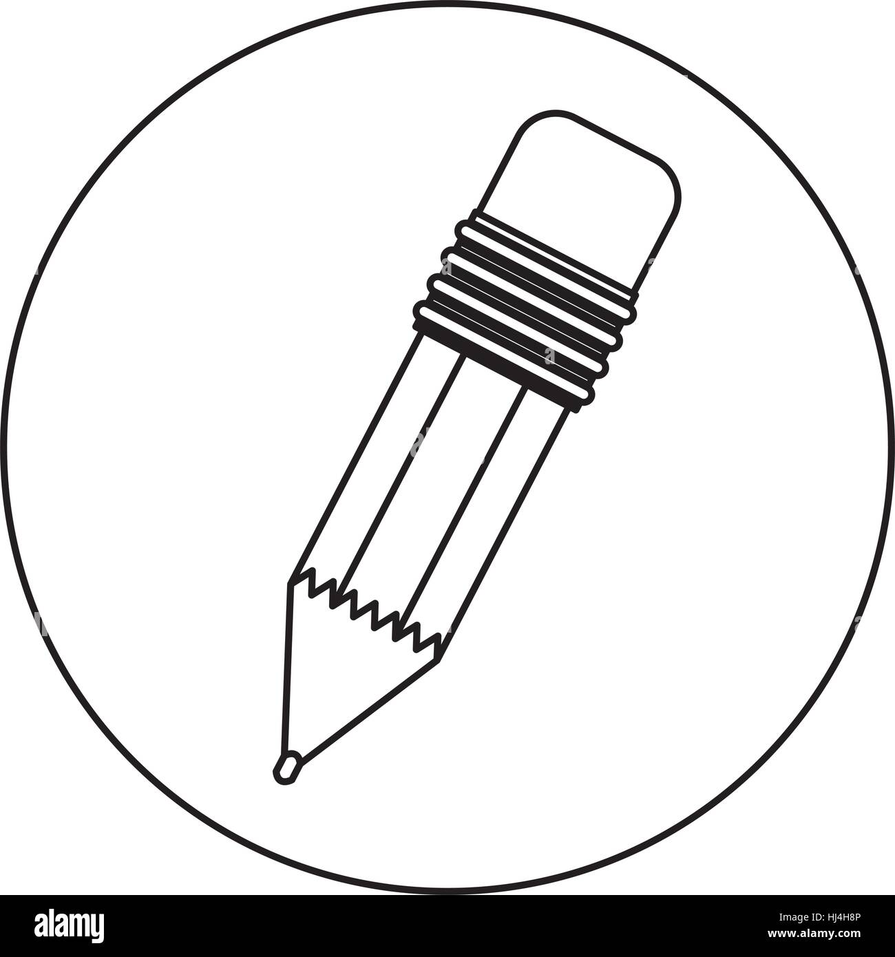 Pencil tool icon. Write office object and instrument theme. Isolated ...