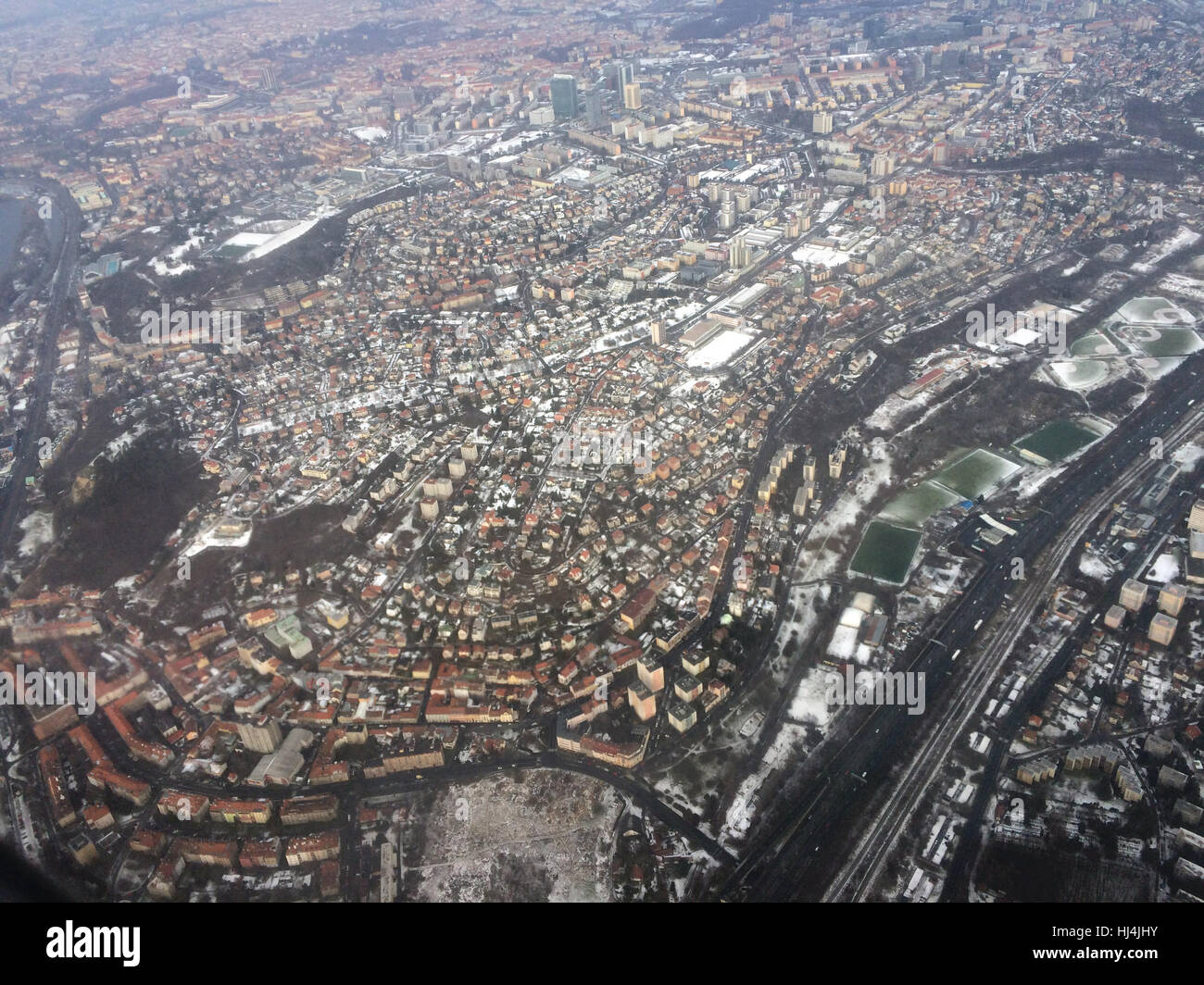 Branik District in Prague, Czech Republic. Aerial view pictured from ...