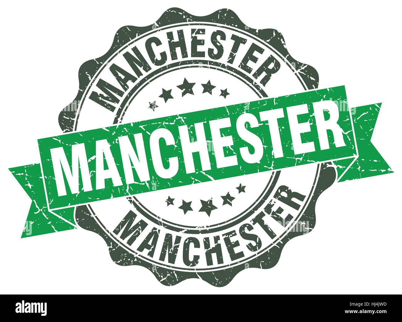 Manchester round ribbon seal Stock Vector Image & Art - Alamy