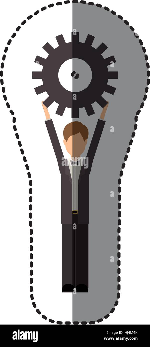 Gear and businessman icon. Teamwork people corporate and workforce ...