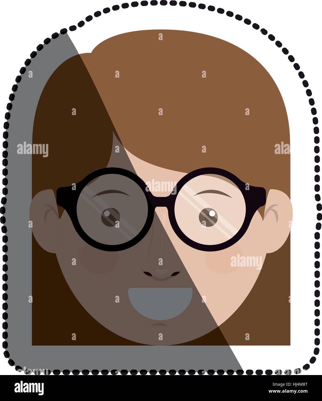 Woman with glasses icon. Girl female avatar person people and human ...