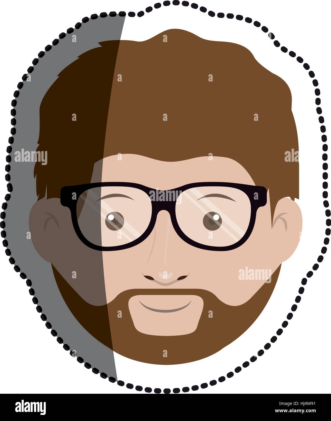 Man with glasses icon. Male avatar person people and human theme ...