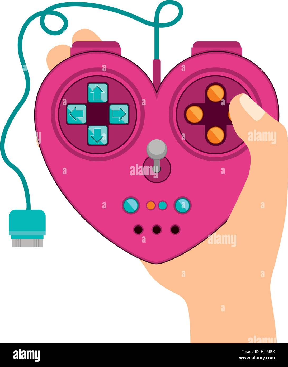 Heart gamepad icon. Videogame play leisure gaming technology and ...