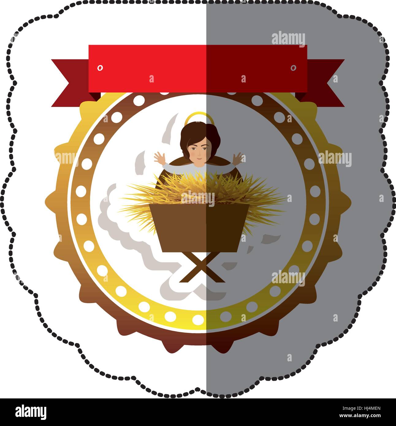 Christmas manger concept icon vector illustration graphic design Stock ...