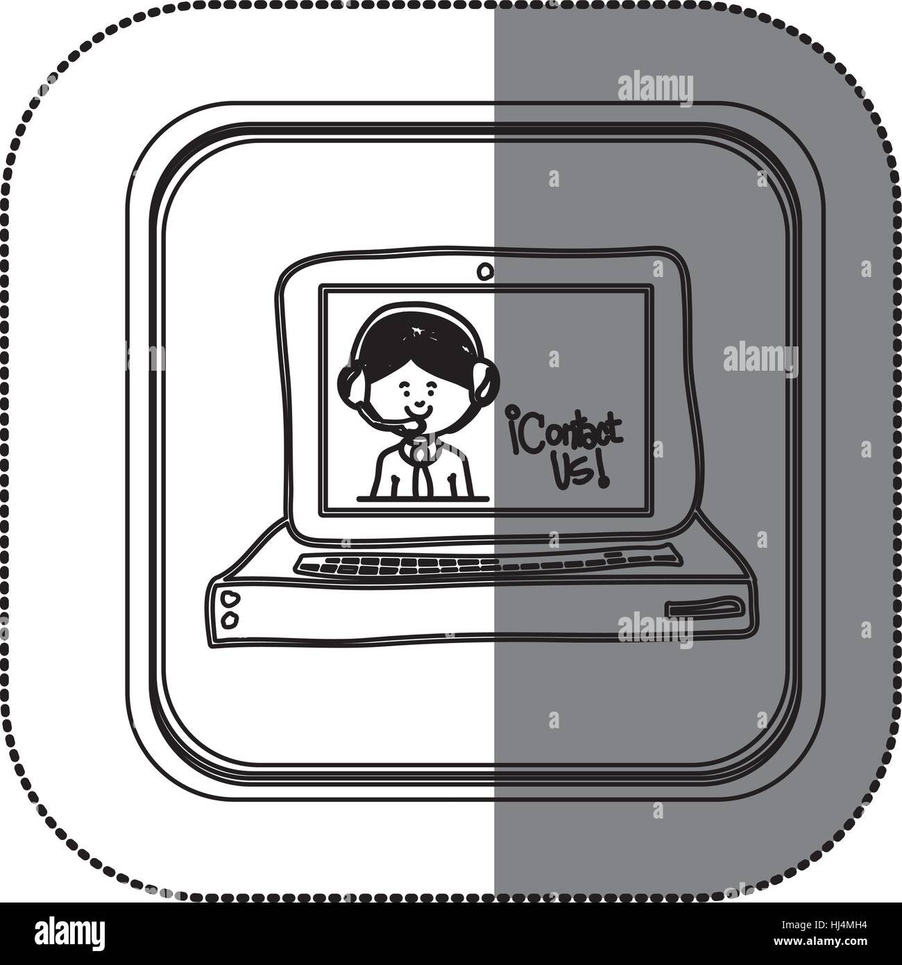 Contact us customer service icon vector illustration graphic design ...