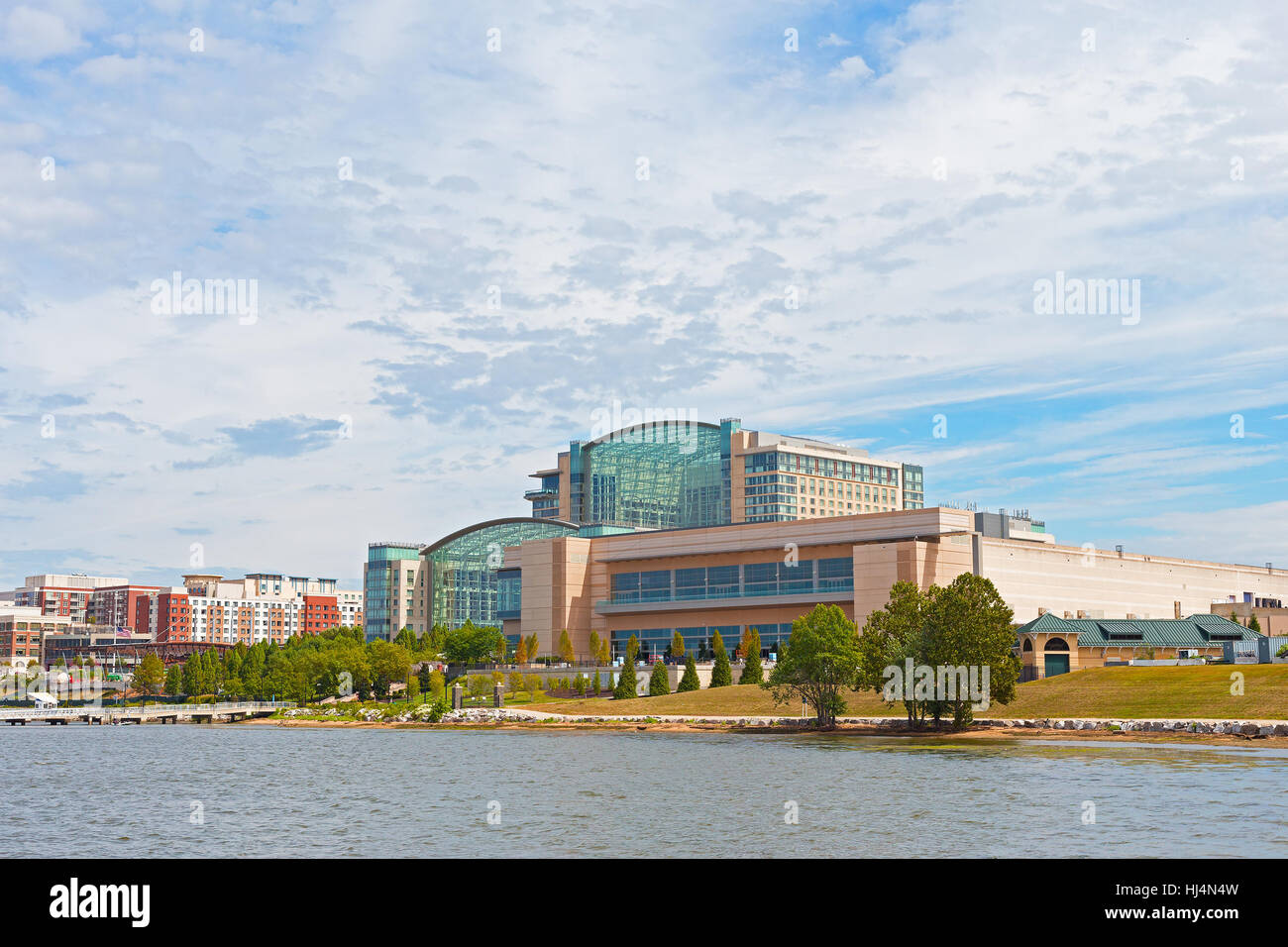 National Harbor waterfront buildings Stock Photo - Alamy