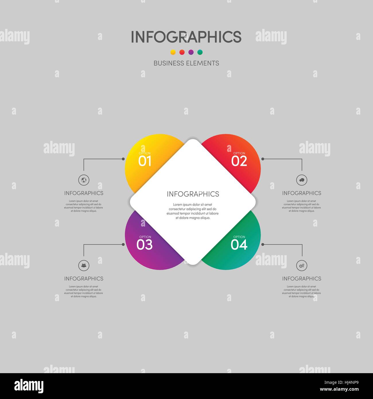 4 options infographics business report template layout design element ...