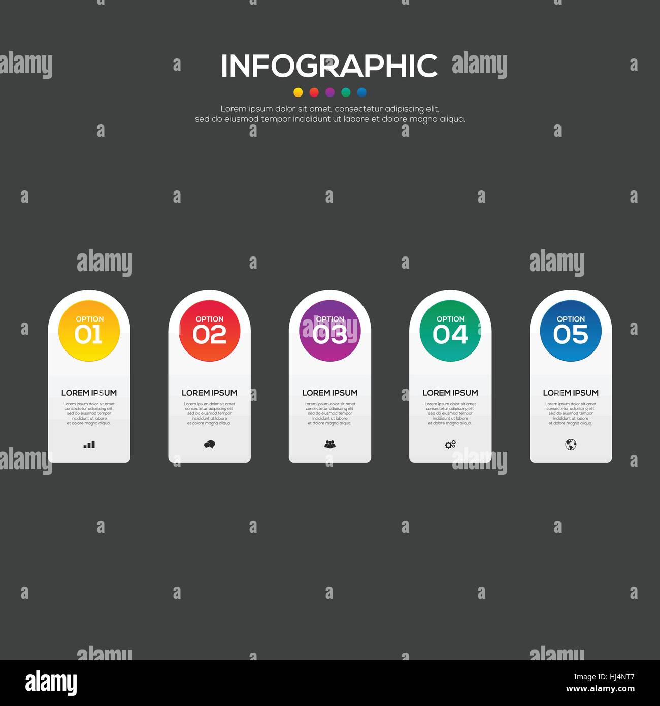 5 options infographic business report template layout design element ...