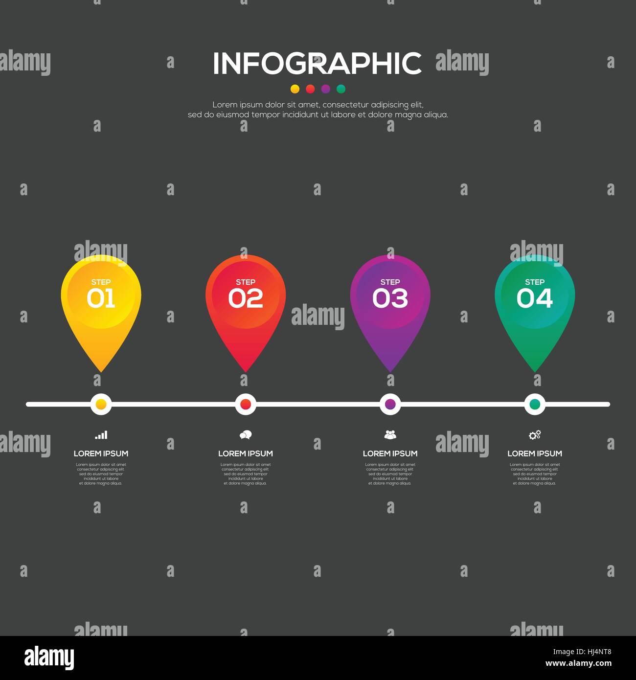 4 options infographic business report template layout design element vector illustration can be ...