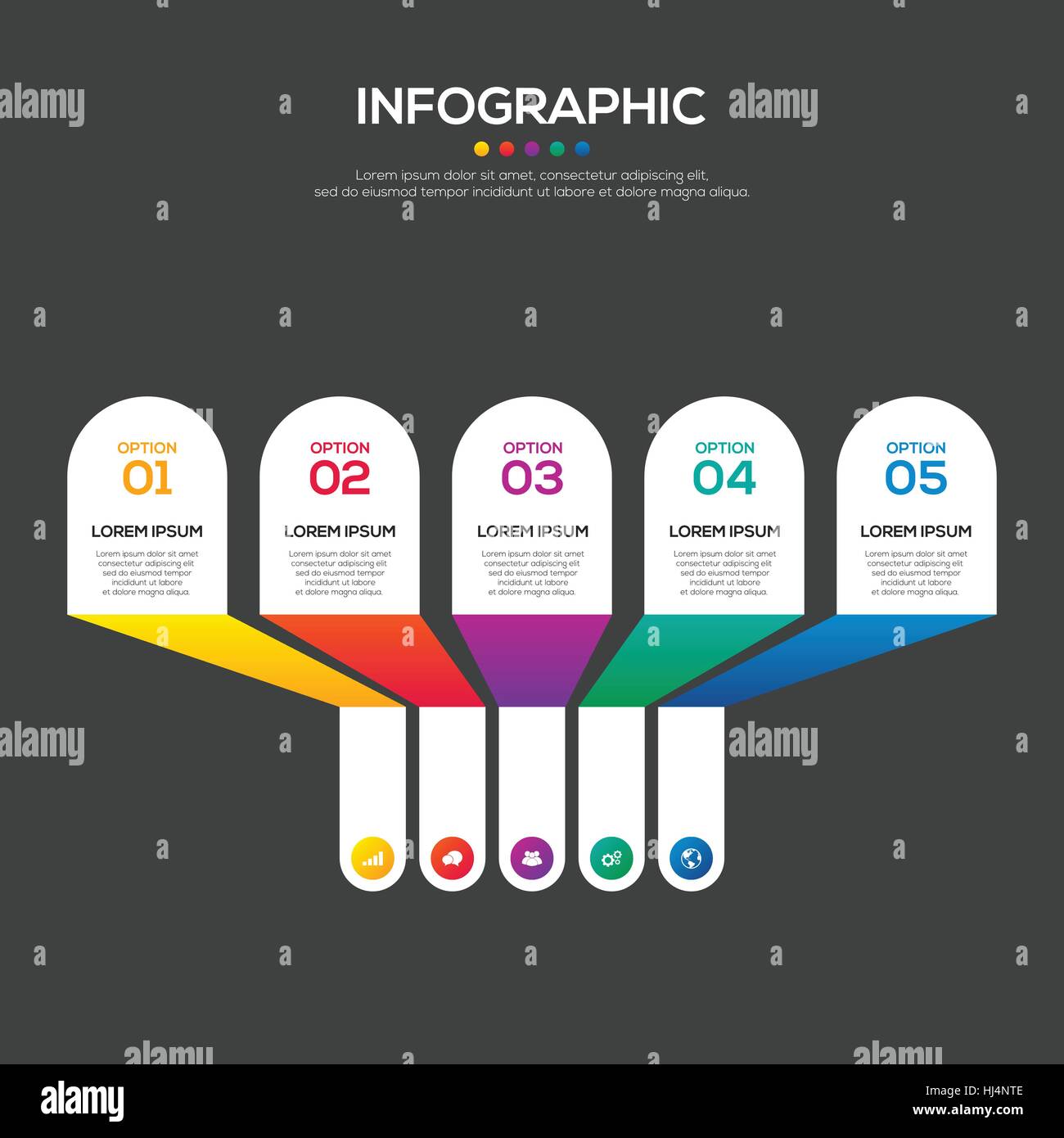 5 options infographic business report template layout design element ...