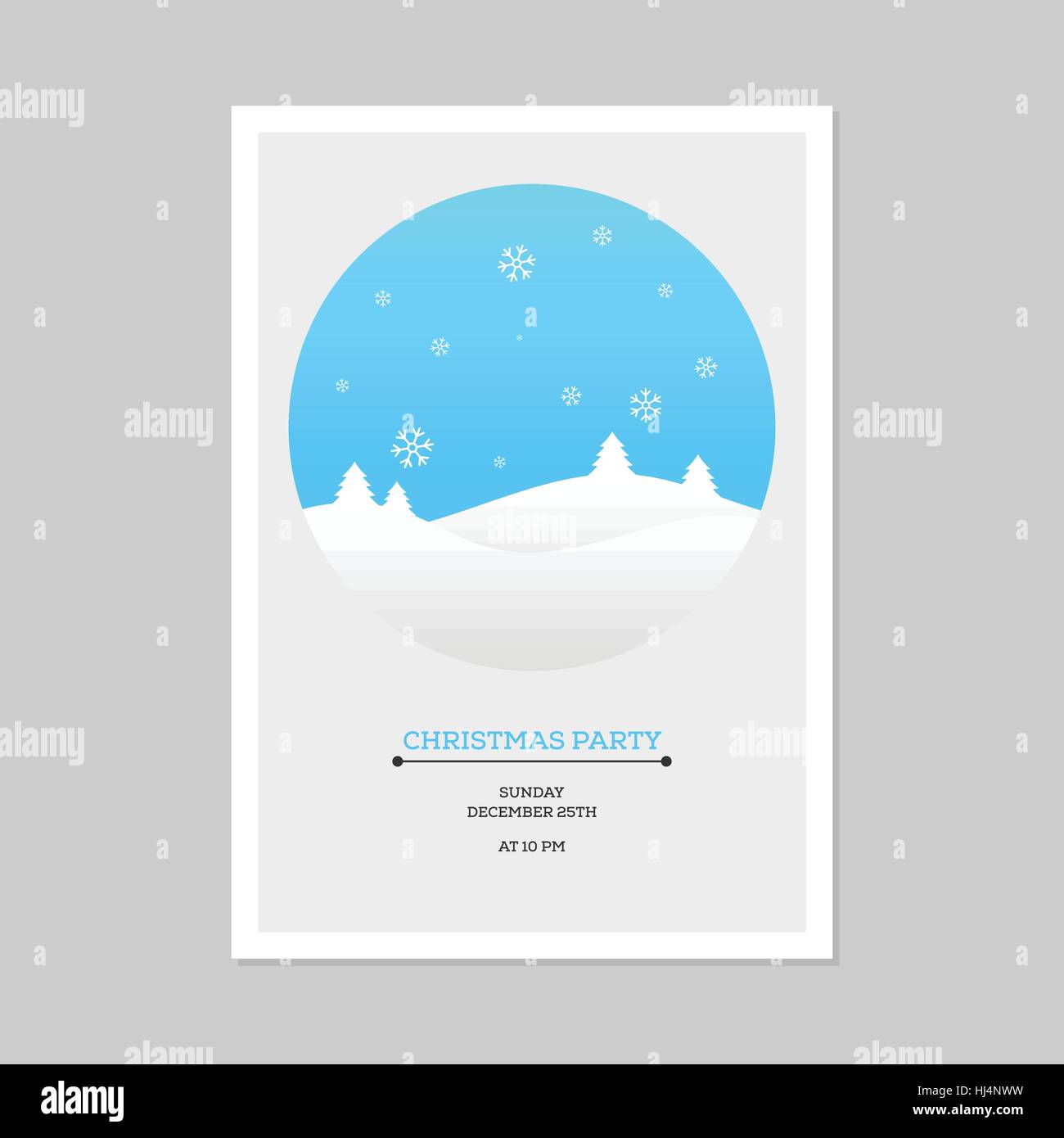Christmas party invitation design template, winter background with ...