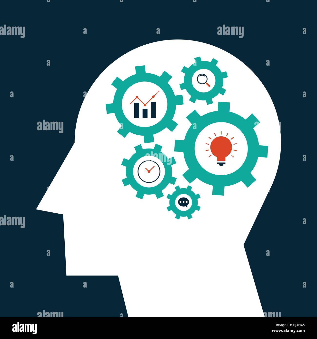 Business data analytics, finance statistics, information database search analysis, flat design ...