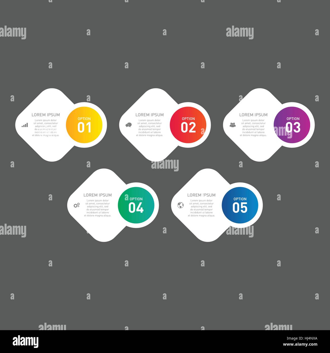 5 options infographic business report template layout design element ...