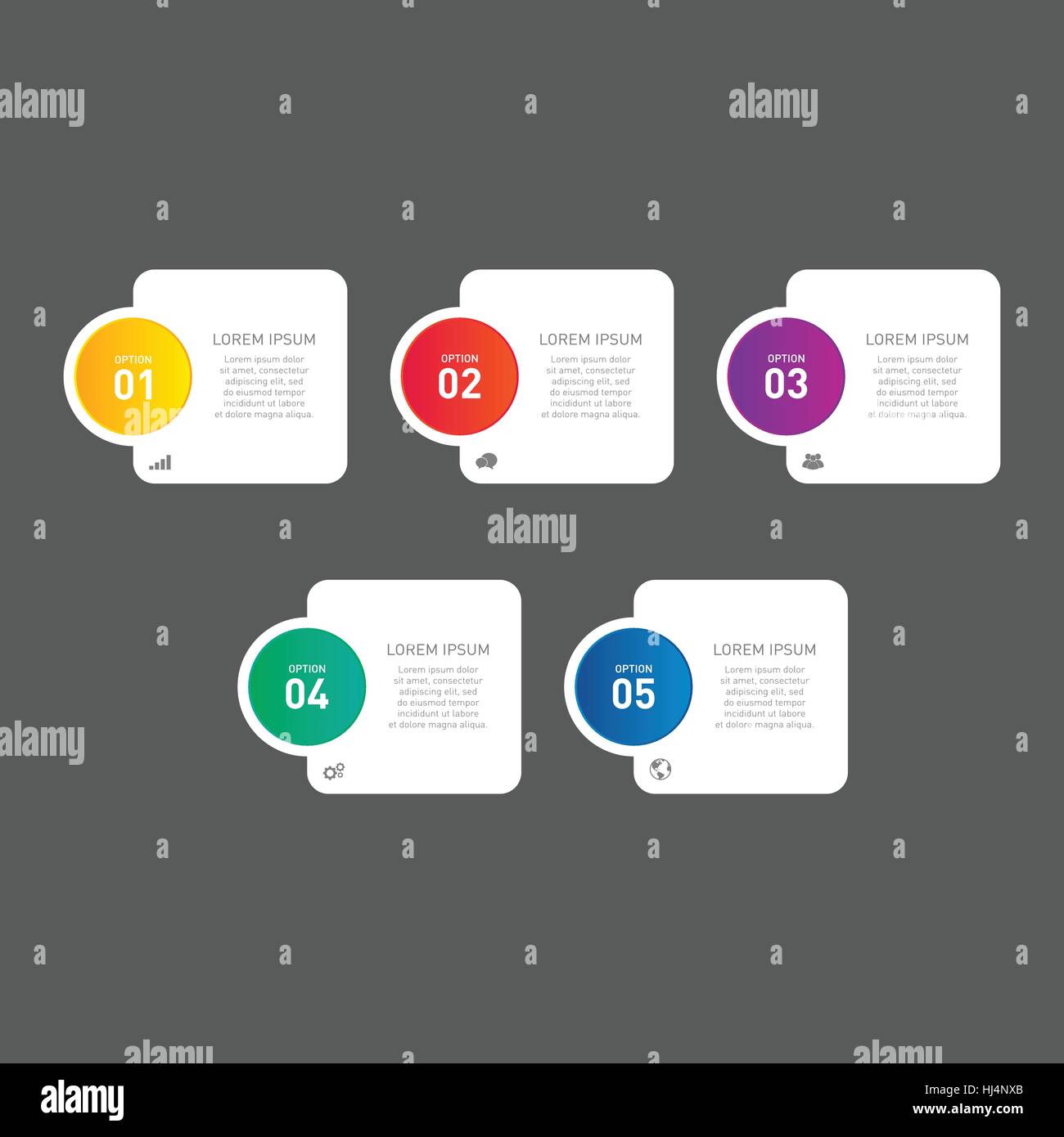 5 options infographic business report template layout design element ...
