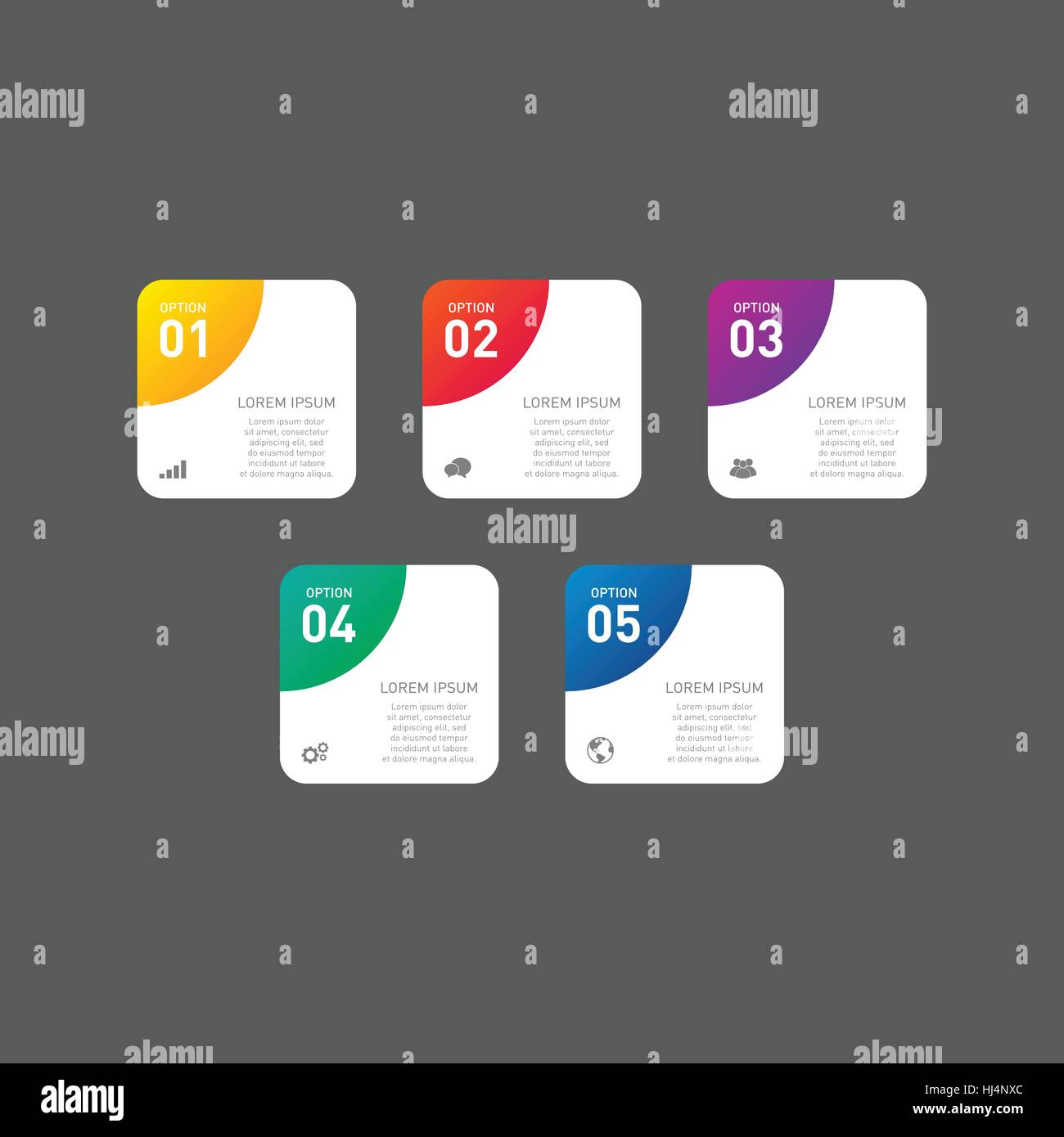 5 options infographic business report template layout design element ...