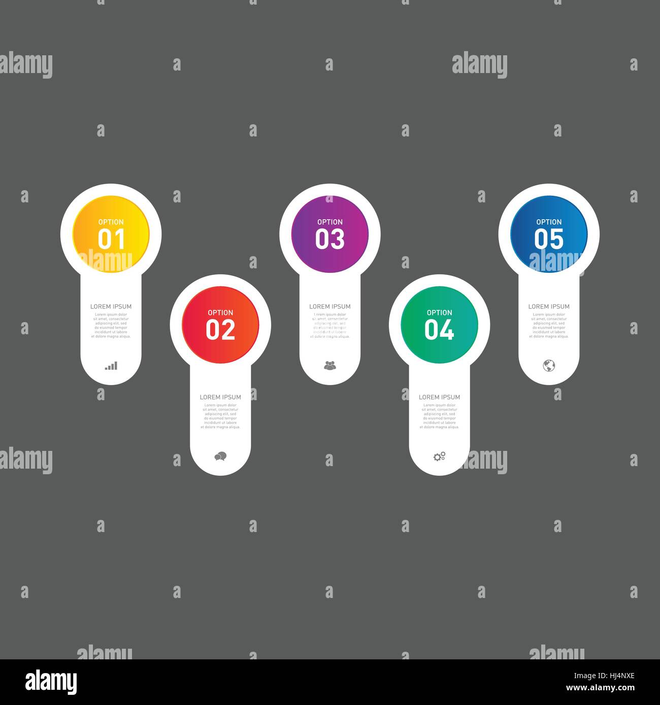 5 options infographic business report template layout design element ...