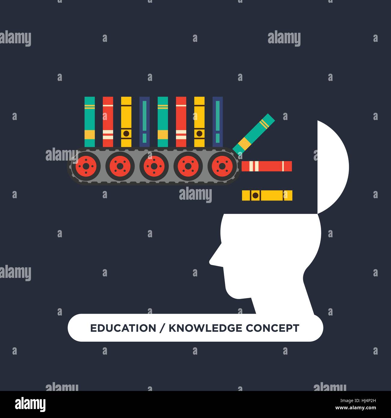 Education learning knowledge concept flat design vector illustration ...