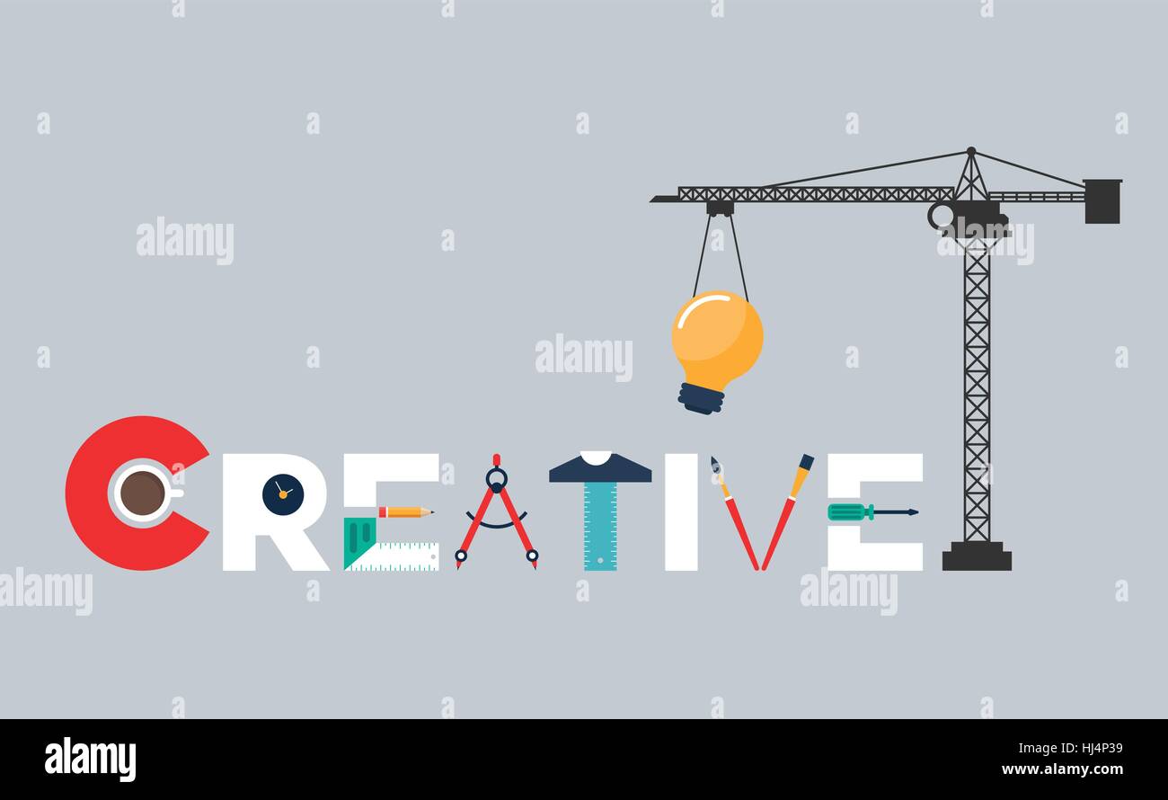 Creative idea concept, inspiration process flat design vector ...