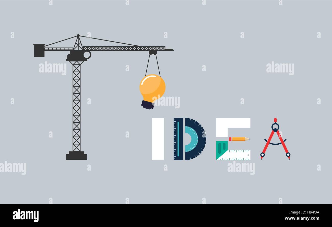 Creative idea concept, inspiration process flat design vector ...