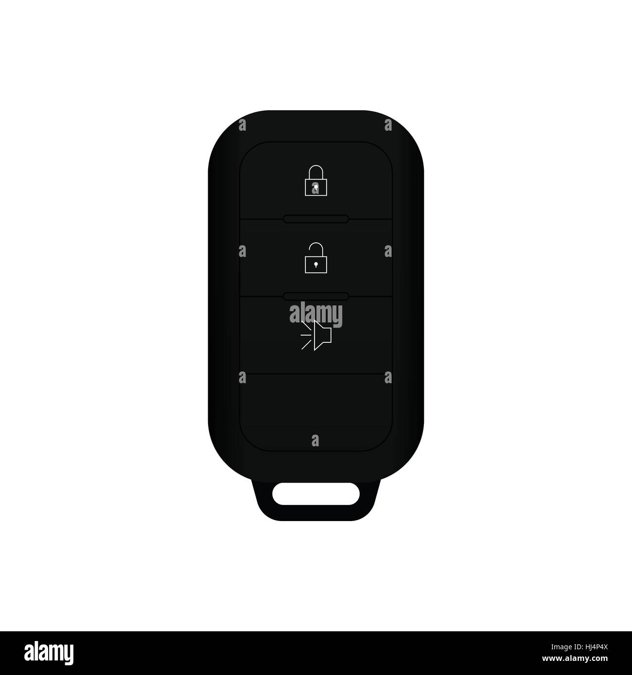 Realistic car remote, key accessory, front view closed-up isolated on ...