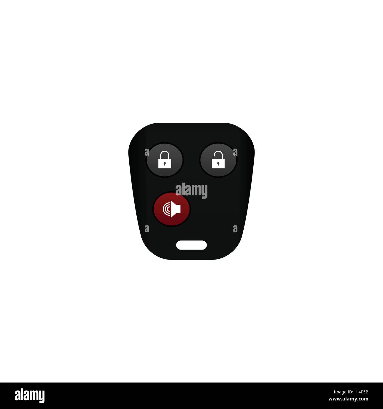 Realistic car remote, key accessory, front view closed-up isolated on ...