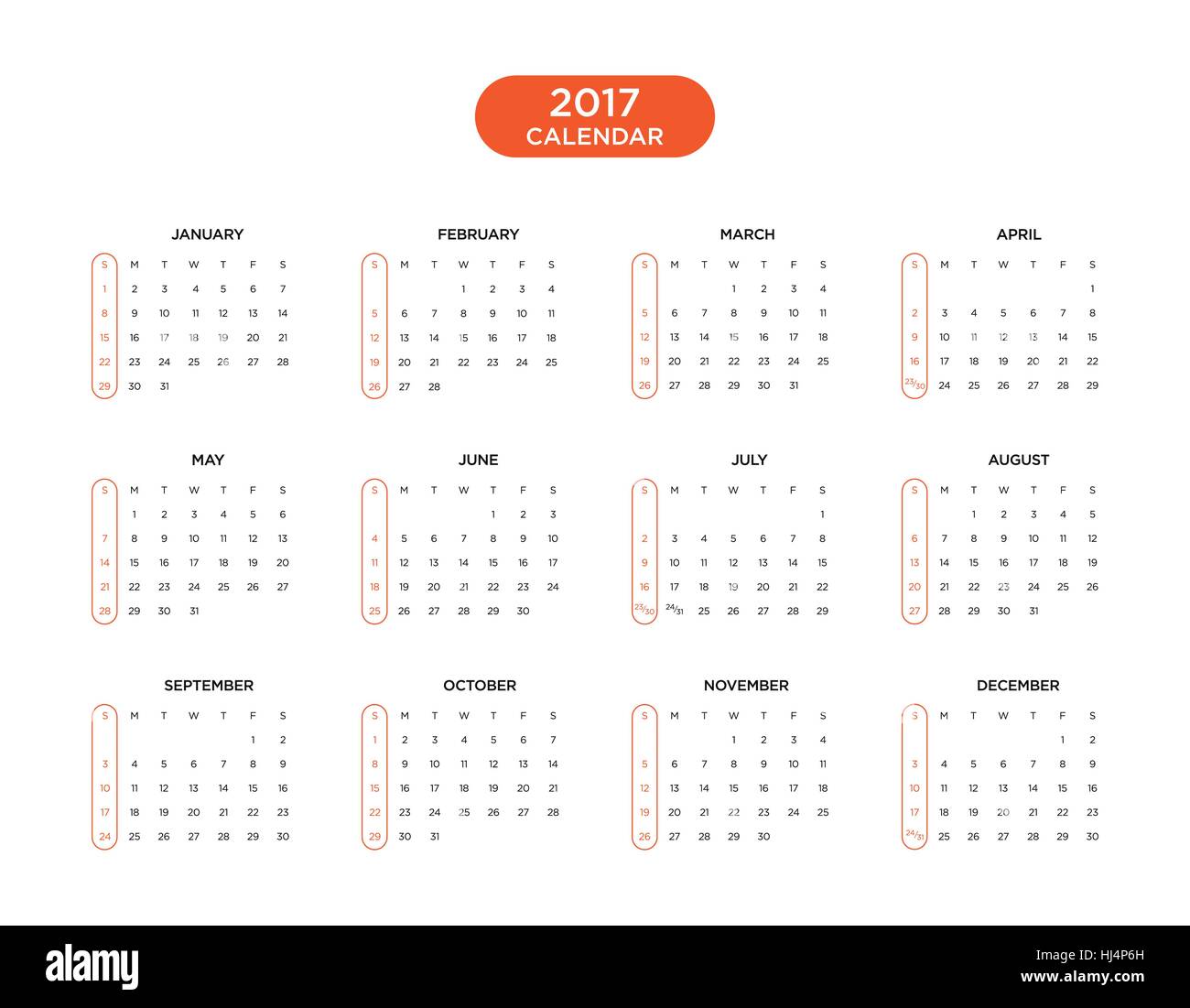 Calendar september 2017 Stock Vector Images - Alamy