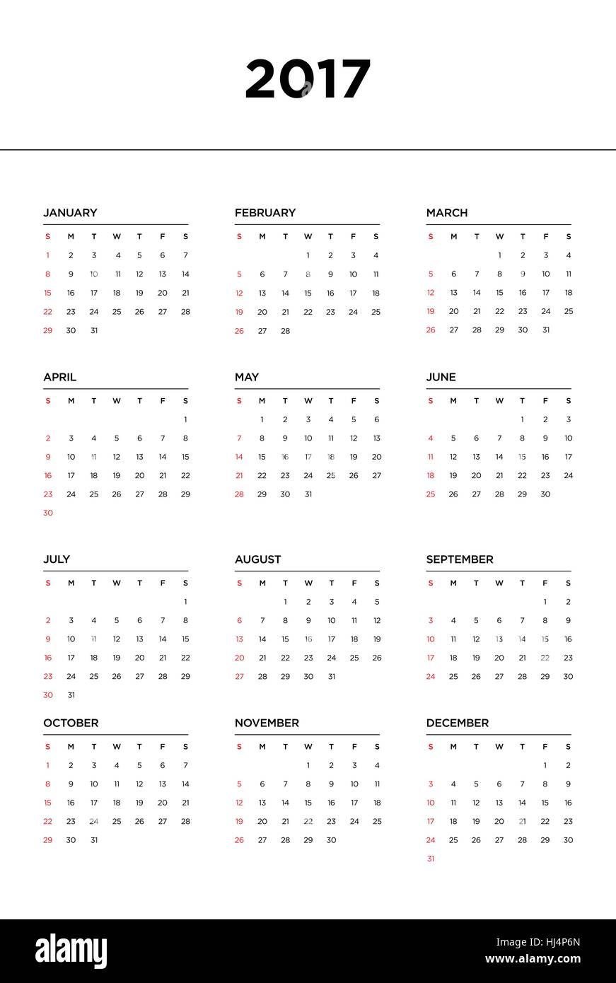 2017 Calendar Printable One Page April 2017 Calendar Vector Images