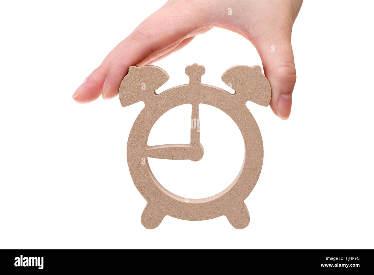 Hand holding alarm clock alarm watch isolated on white background Stock ...