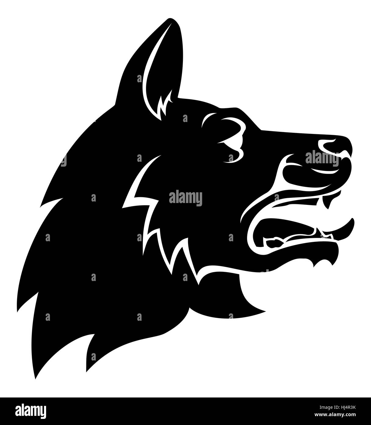 Illustration head in profile Black and White Stock Photos & Images - Alamy