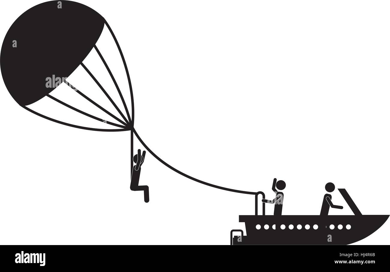 Parasailing extreme sport icon vector illustration graphic design Stock ...