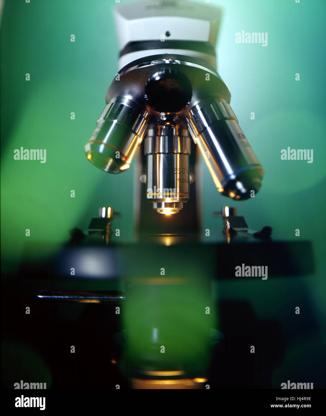 detail of a microscoop s object lens Stock Photo - Alamy