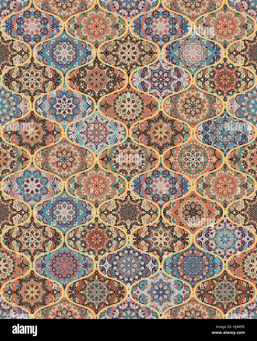 Rounded Mandala Tile Pattern Stock Photo - Alamy