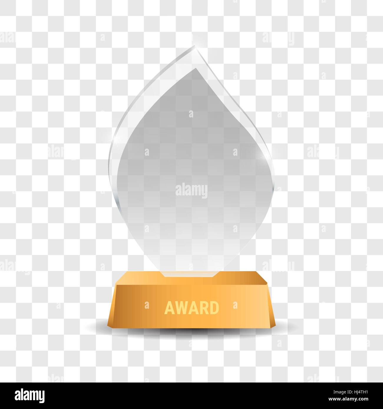 Transparent crystal trophy. Vector illustration of shiny award Stock ...