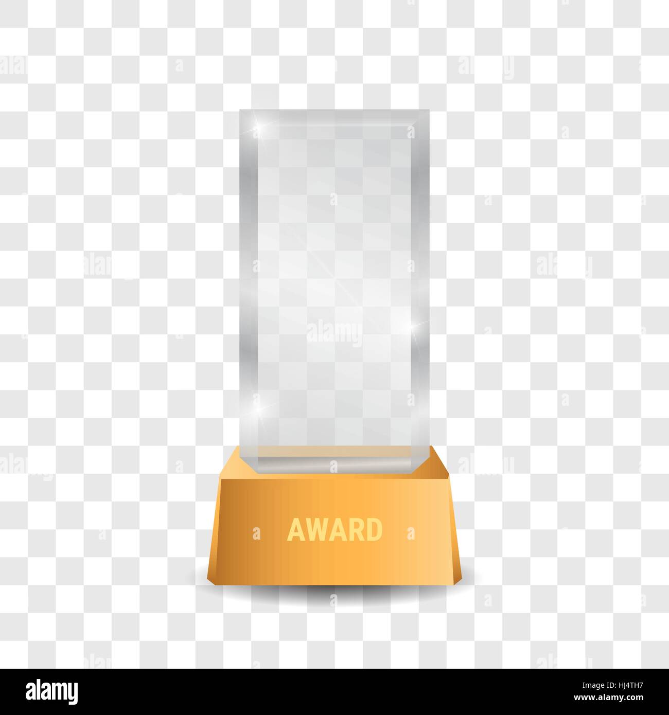 Transparent crystal trophy. Vector illustration of shiny award Stock ...