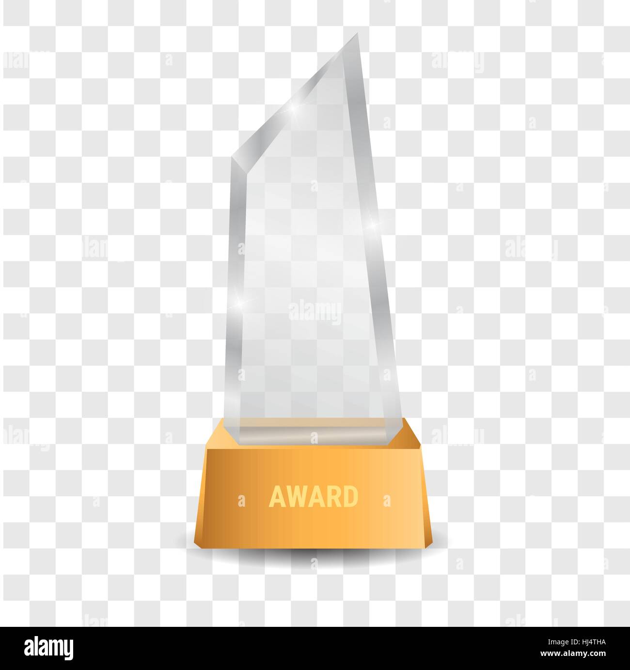 Transparent crystal trophy. Vector illustration of shiny award Stock ...