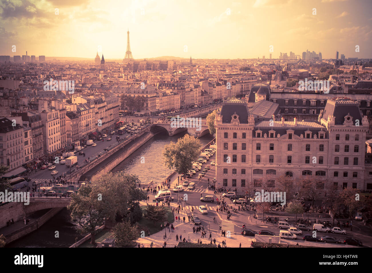 Paris rooftops dusk hi-res stock photography and images - Alamy
