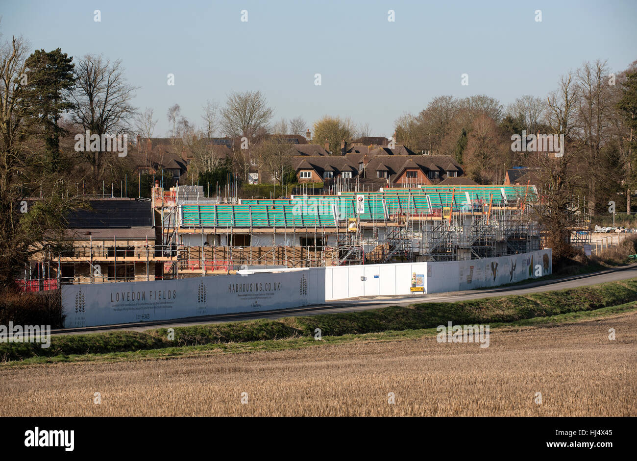 Housing development on countryside close to Winchester Hampshire ...