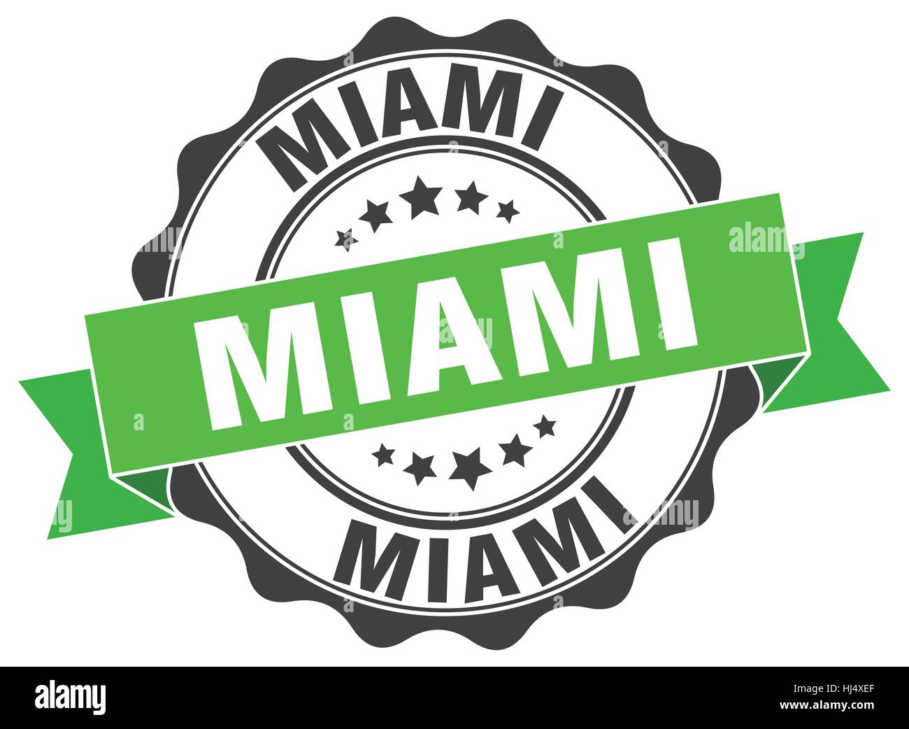 Miami round ribbon seal Stock Vector Image & Art - Alamy