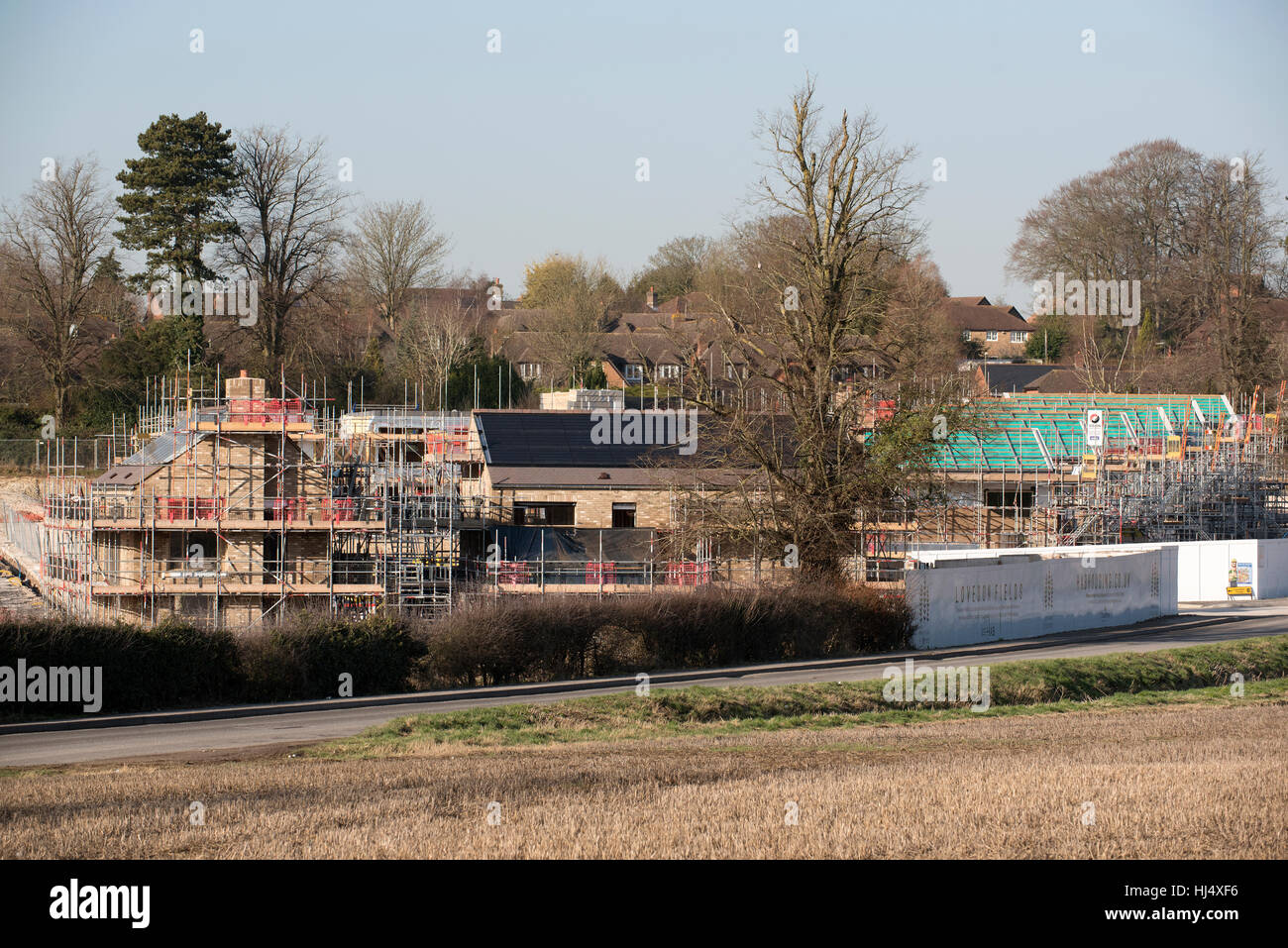 Housing development on countryside close to Winchester Hampshire ...