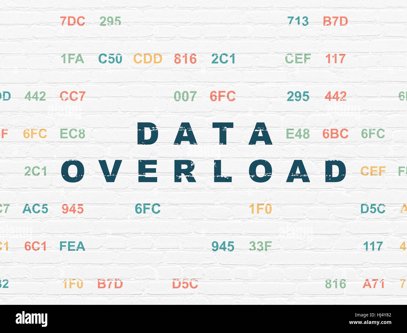 Data concept: Data Overload on wall background Stock Photo - Alamy