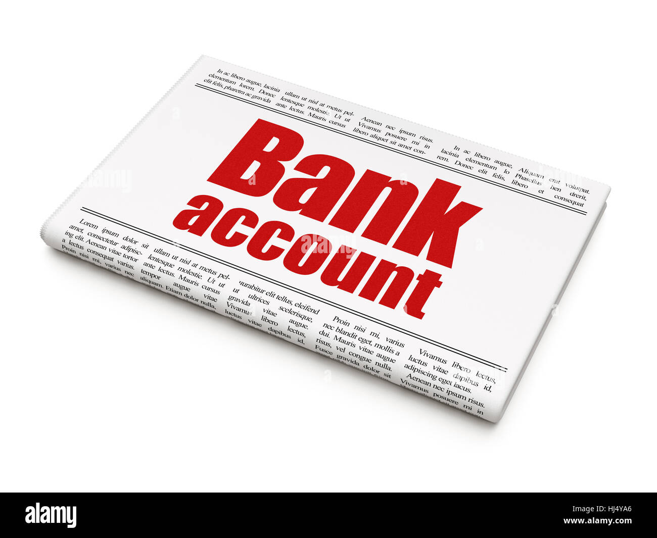 Currency concept: newspaper headline Bank Account Stock Photo - Alamy