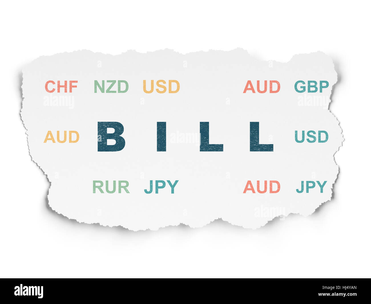 Currency concept: Bill on Torn Paper background Stock Photo - Alamy