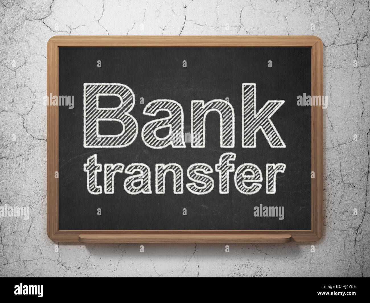 Money concept: Bank Transfer on chalkboard background Stock Photo - Alamy
