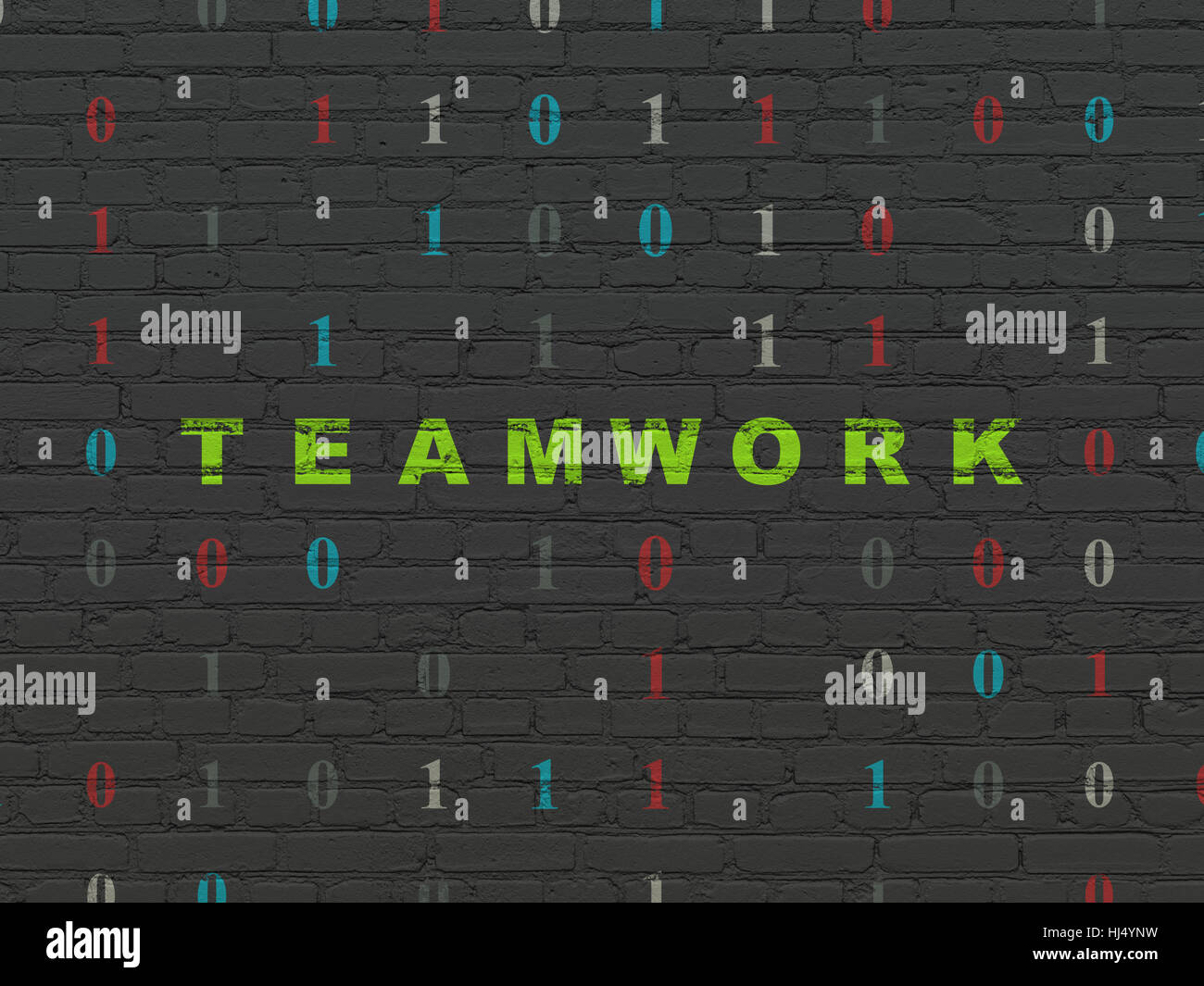 Business concept: Teamwork on wall background Stock Photo - Alamy