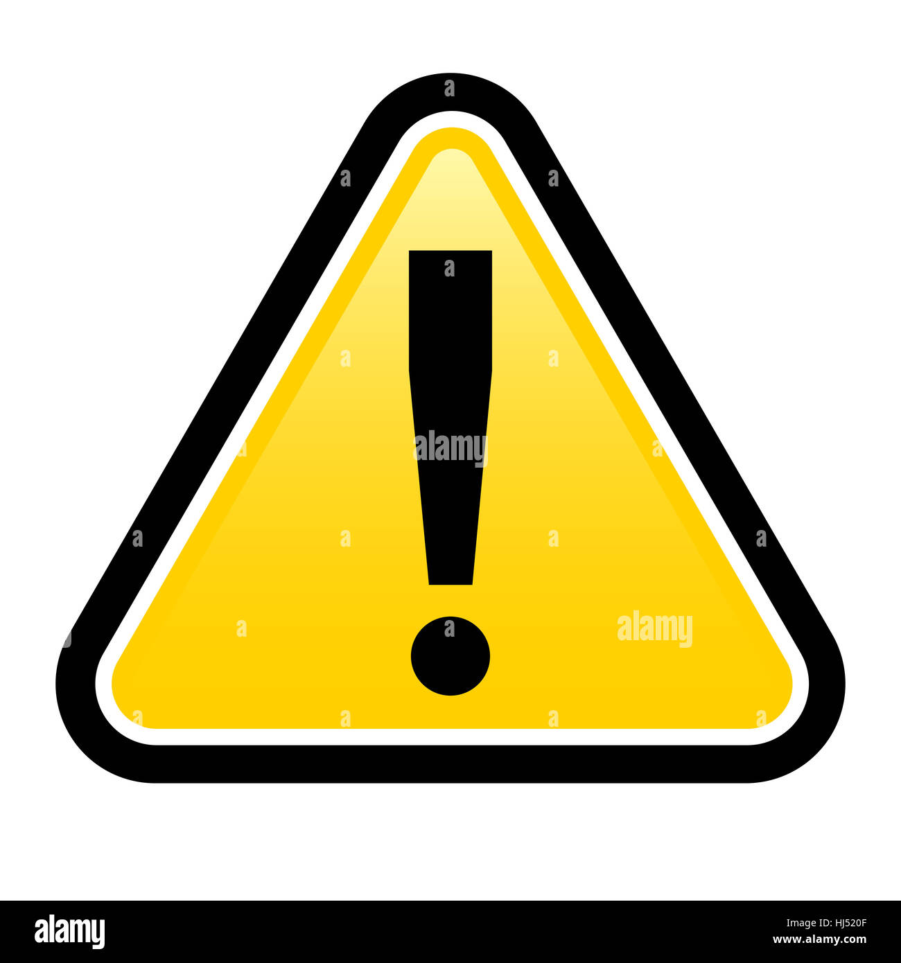 Danger warning sign. render exclamation mark. Illustration on white ...