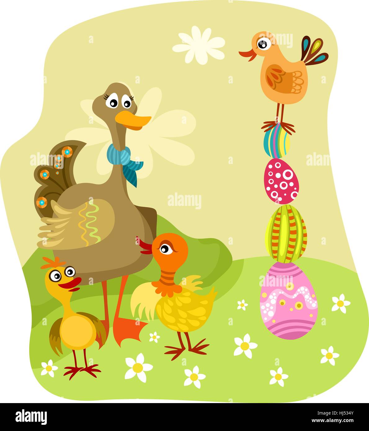 Cartoon illustration baby chicken flying hi-res stock photography and ...