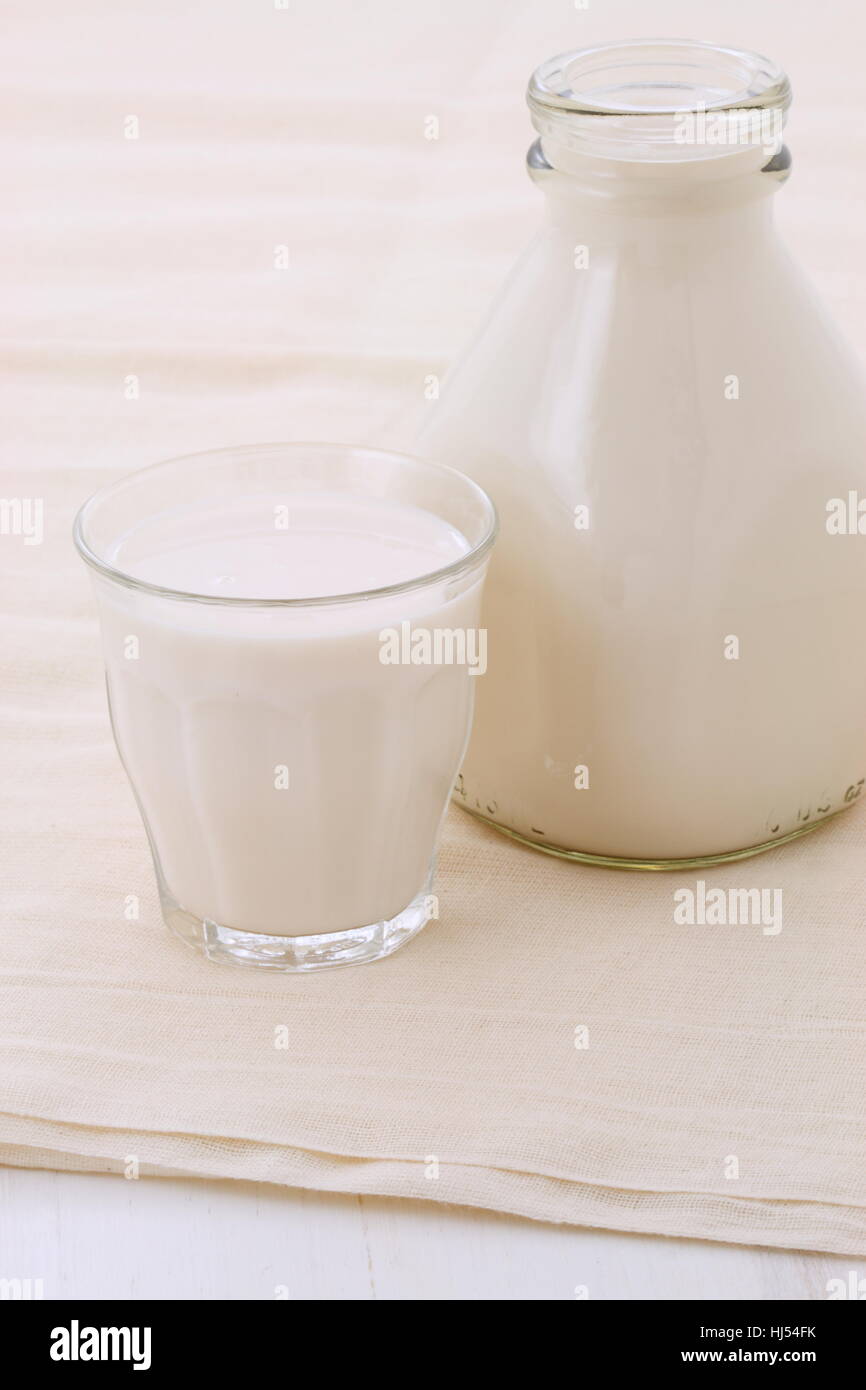Delicious fresh milk, one of the primary sources of nutrition Stock ...