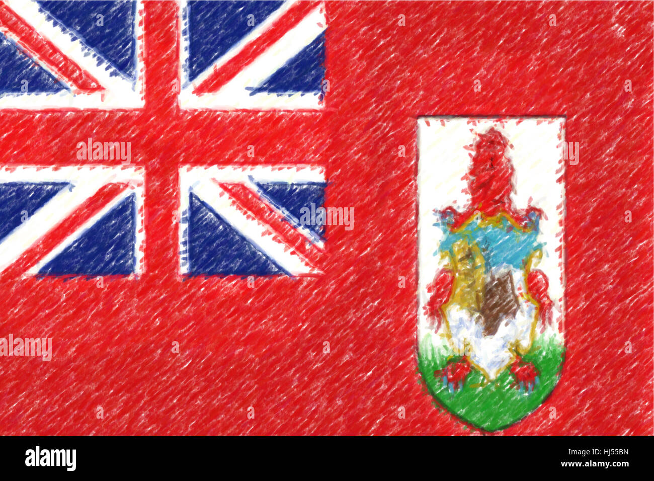 Flag of Bermuda background o texture, color pencil effect Stock Photo ...