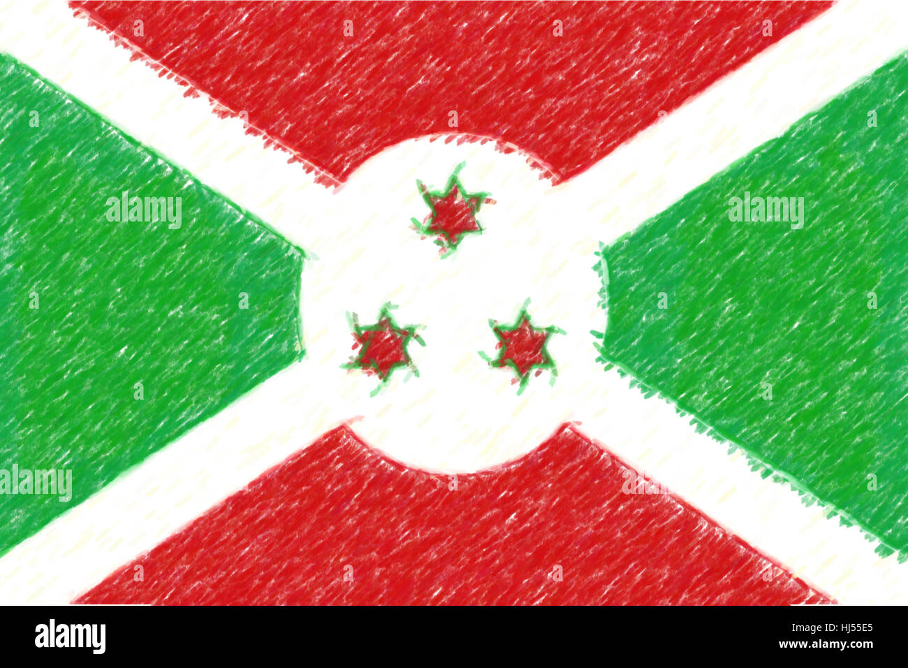 Flag of Burundi background o texture, color pencil effect Stock Photo ...